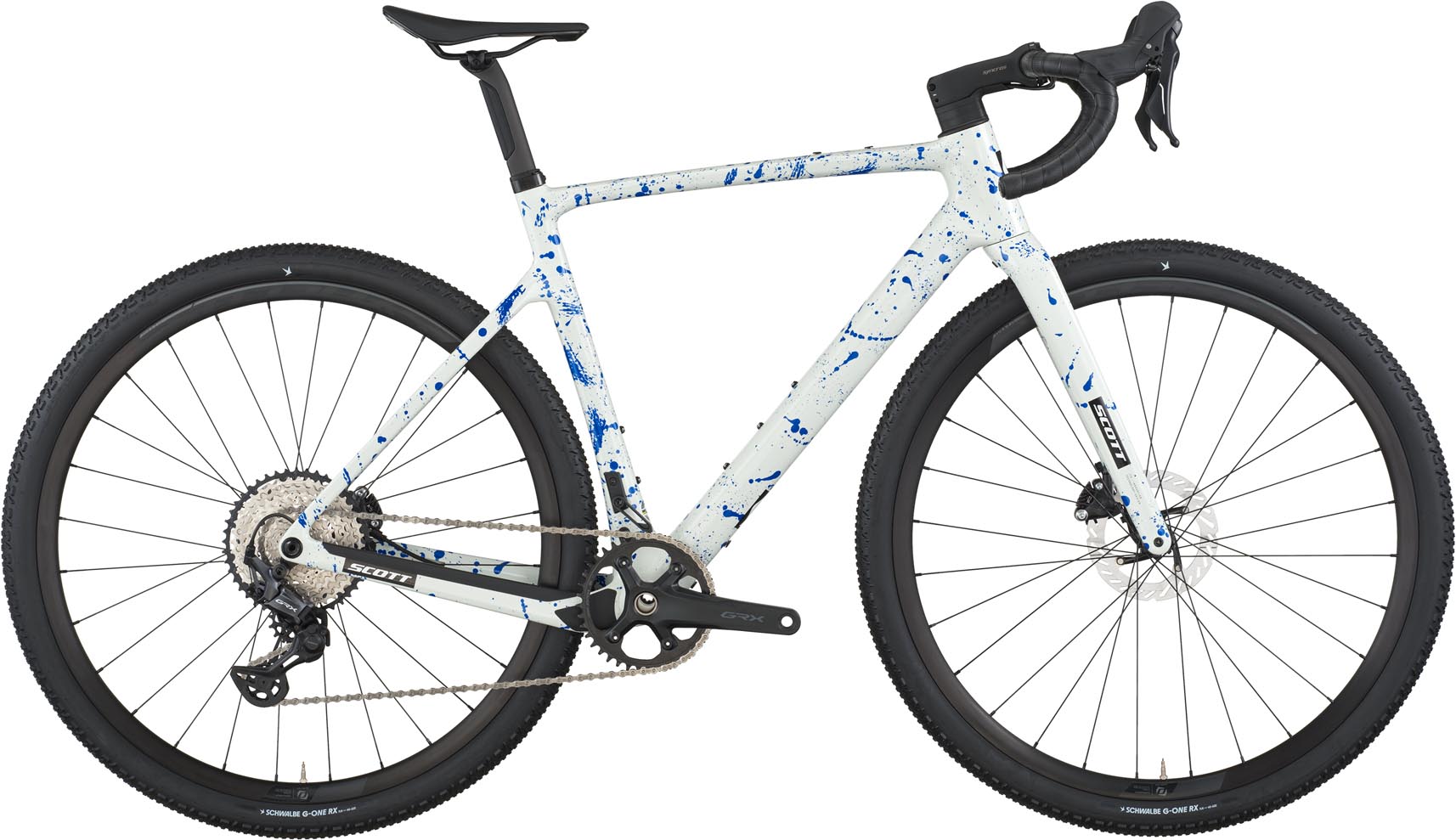 Scott Addict Gravel 30 white / splatter blue 2026 - Gravel bike | XS | 4253668357004