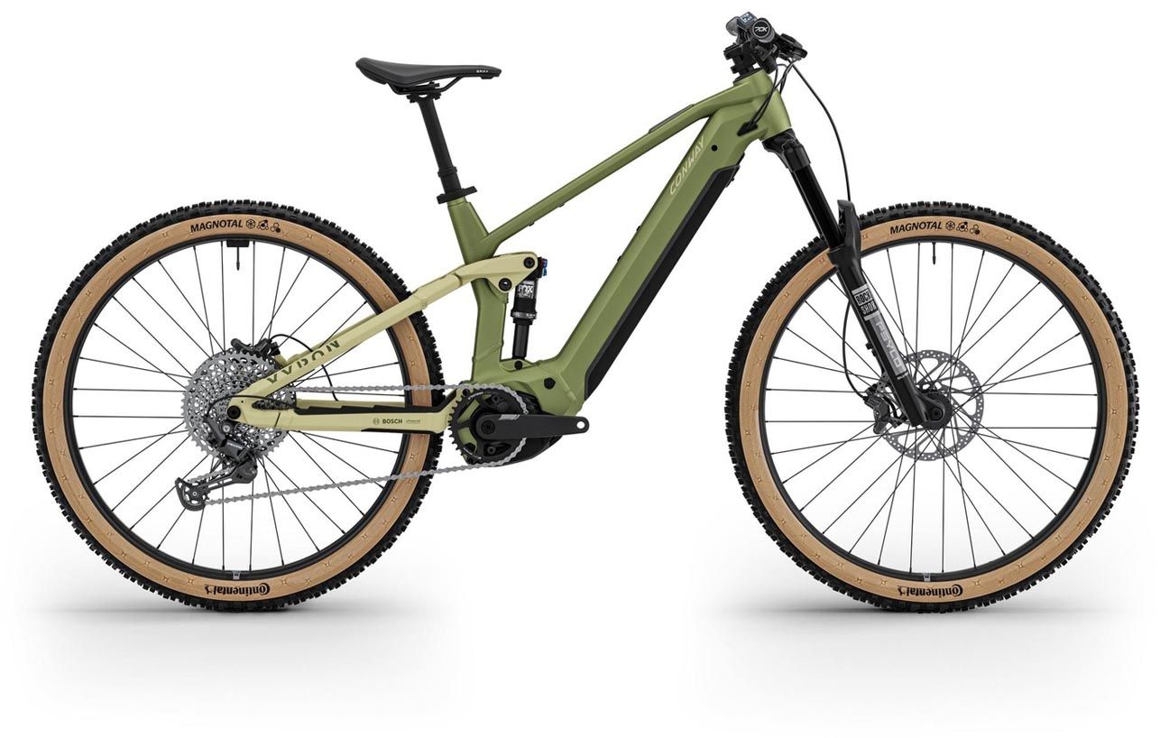 Conway Xyron ST 4.0 olive matt / dusty yellow matt 2026 - E-Bike Fully Mountainbike | L (44 cm ...