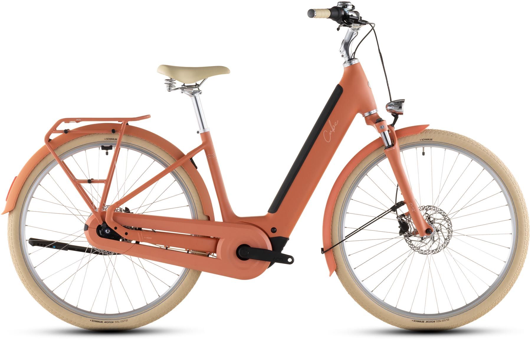 Cube Aruba Hybrid 600 papaya n creme 2026 - Touring Retro E-Bike Easy Entry | XXS (42 cm) | 114760E